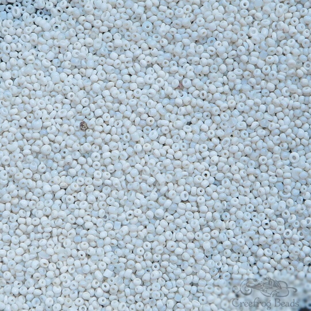 Vintage Italian Size 18/0 Microbeads in off White W/ Slight Opal Effect ...
