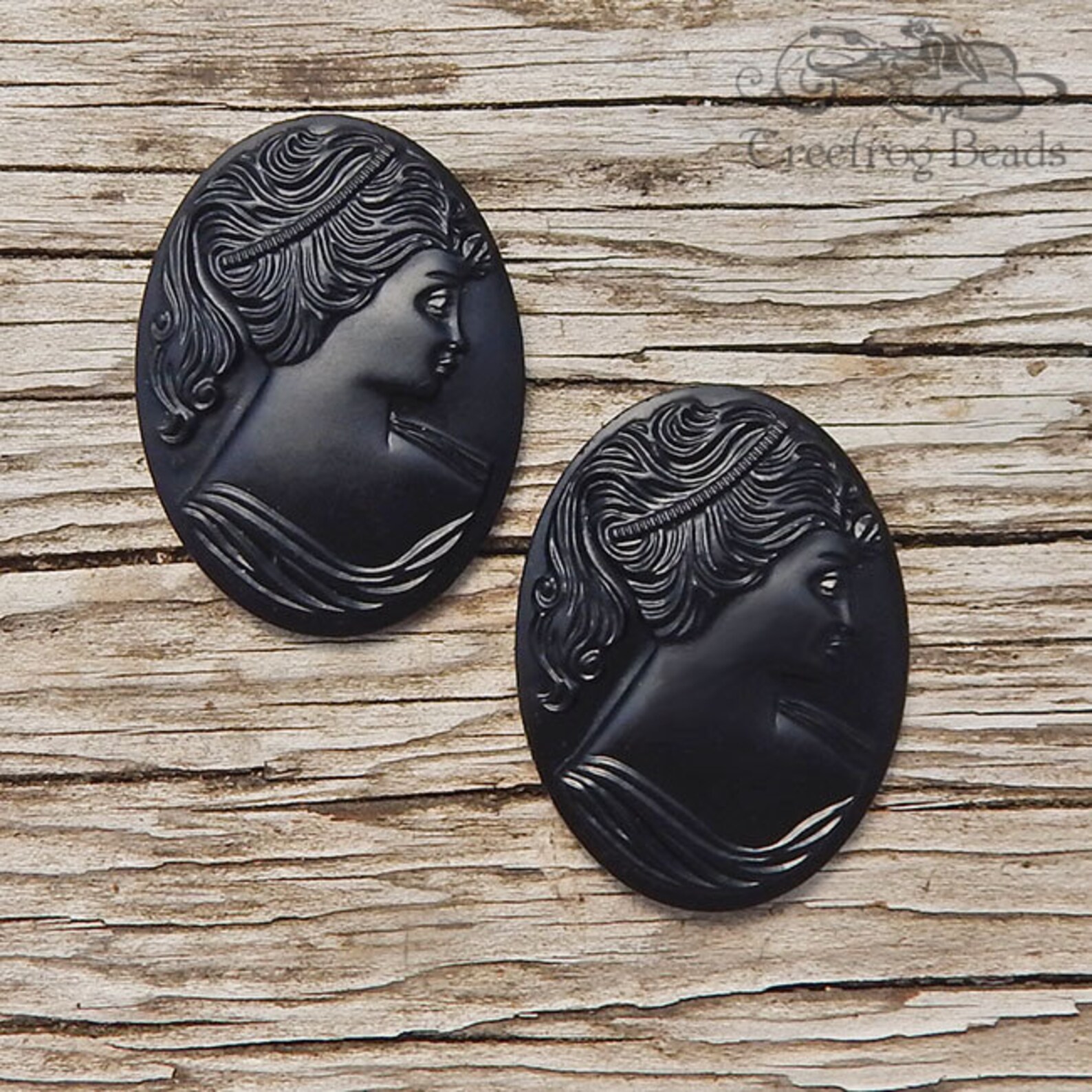 30x40 Mm Vintage West German Glass Cameos. Large 40x30 Mm Oval Lady ...