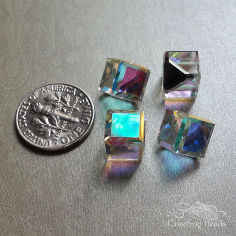 1980's Vintage Swarovski Crystal Cube Shaped Stones in - Etsy