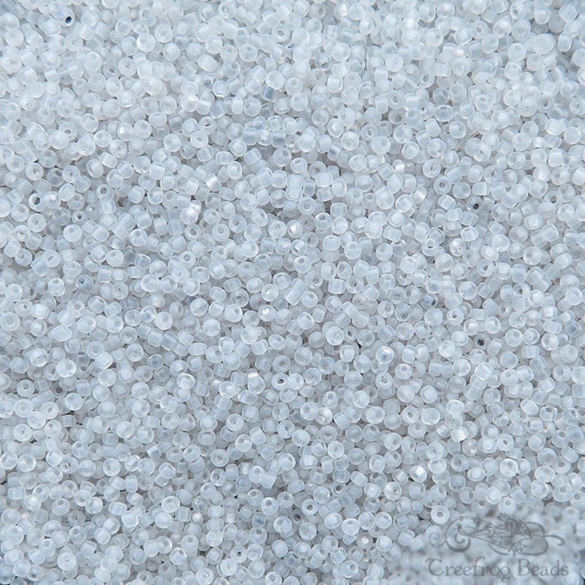 Size 15/0 antique seed beads in matte transparent crystal. | Etsy