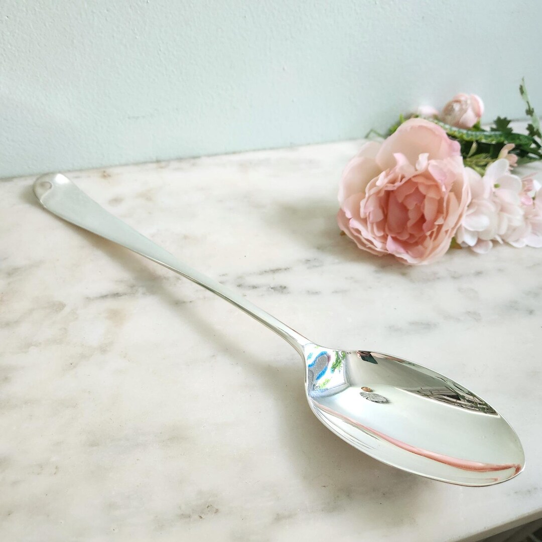 Vintage Gerity Silver Plate Serving Spoon Reproduction 1740 Elegant ...