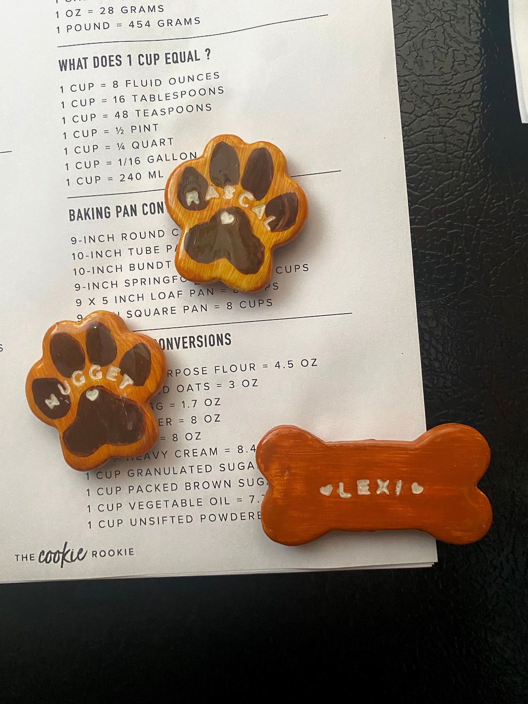 Personalized Paw Prints and Dog Bone Magnet Set of 3 - Etsy