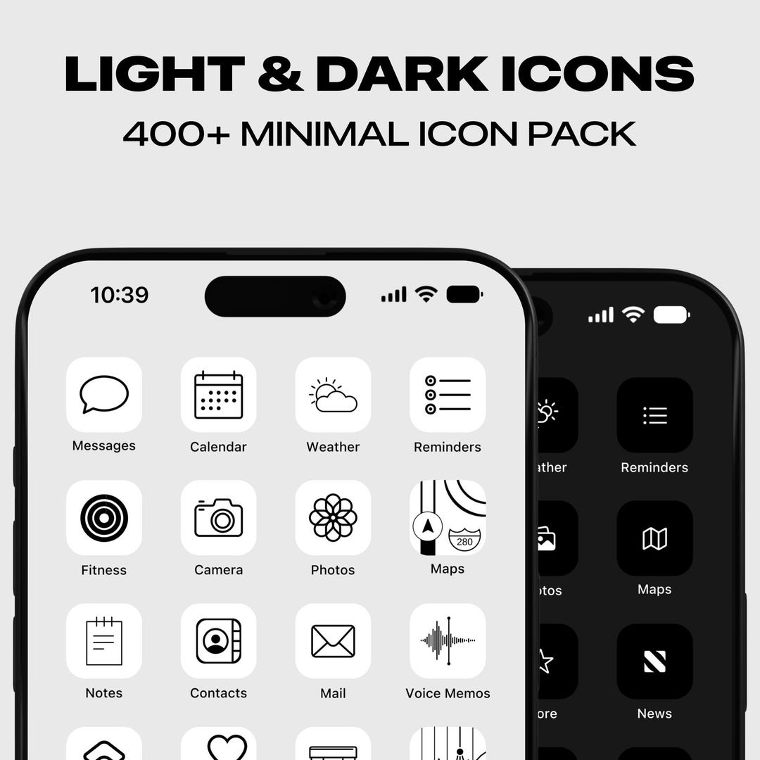 Premium Light and Dark App Icons | Minimal | Ios 18 Homescreen | Modern ...