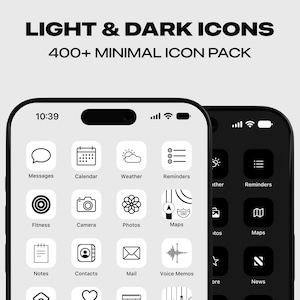 Premium Light and Dark App Icons | Minimal | Ios 18 Homescreen | Modern ...