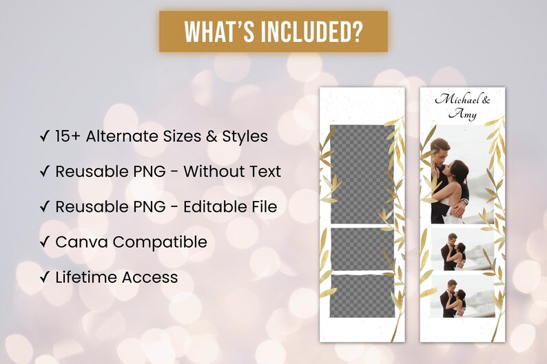 Luxury Wedding Photo Booth Template, Canva Photo Booth Templates, Free ...