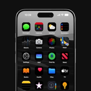 Dark Mode Ios Onyx Black App Icons Dark Minimal Stunning Ios 14 ...