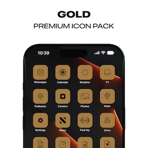 Gold App Icons Minimal Stunning Ios 14, Ios 18 Homescreen Modern ...