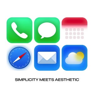Glow iPhone App Icons Homescreen Icons Minimal Glowing Home Screen ...