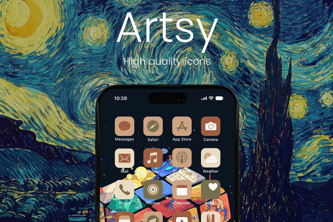 Artsy Minimal iPhone App Icons Homescreen Icons Home Screen Widgets ...