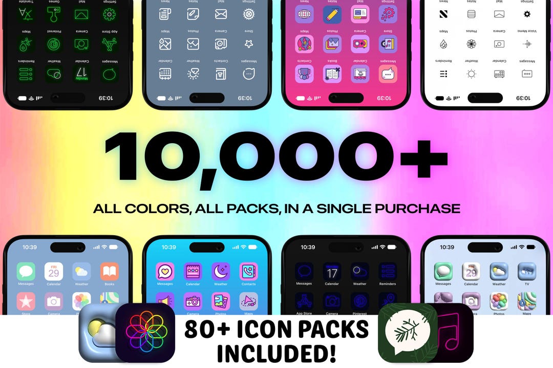 10,000 High Resolution Ios Icons Pack Mega Pack Ios 14 iPhone Ios 18 ...