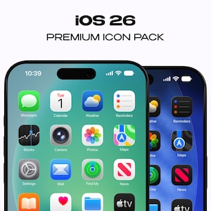Ios 26 App Icons: Light & Dark Mode, Custom iPhone Home Screen (digital ...