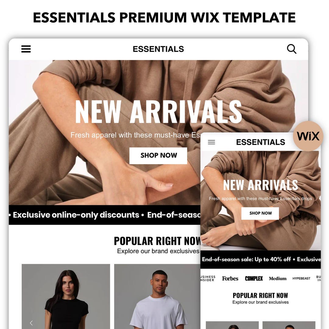 Essentials Wix Template | Wix Website Theme | Fashion Wix Template ...