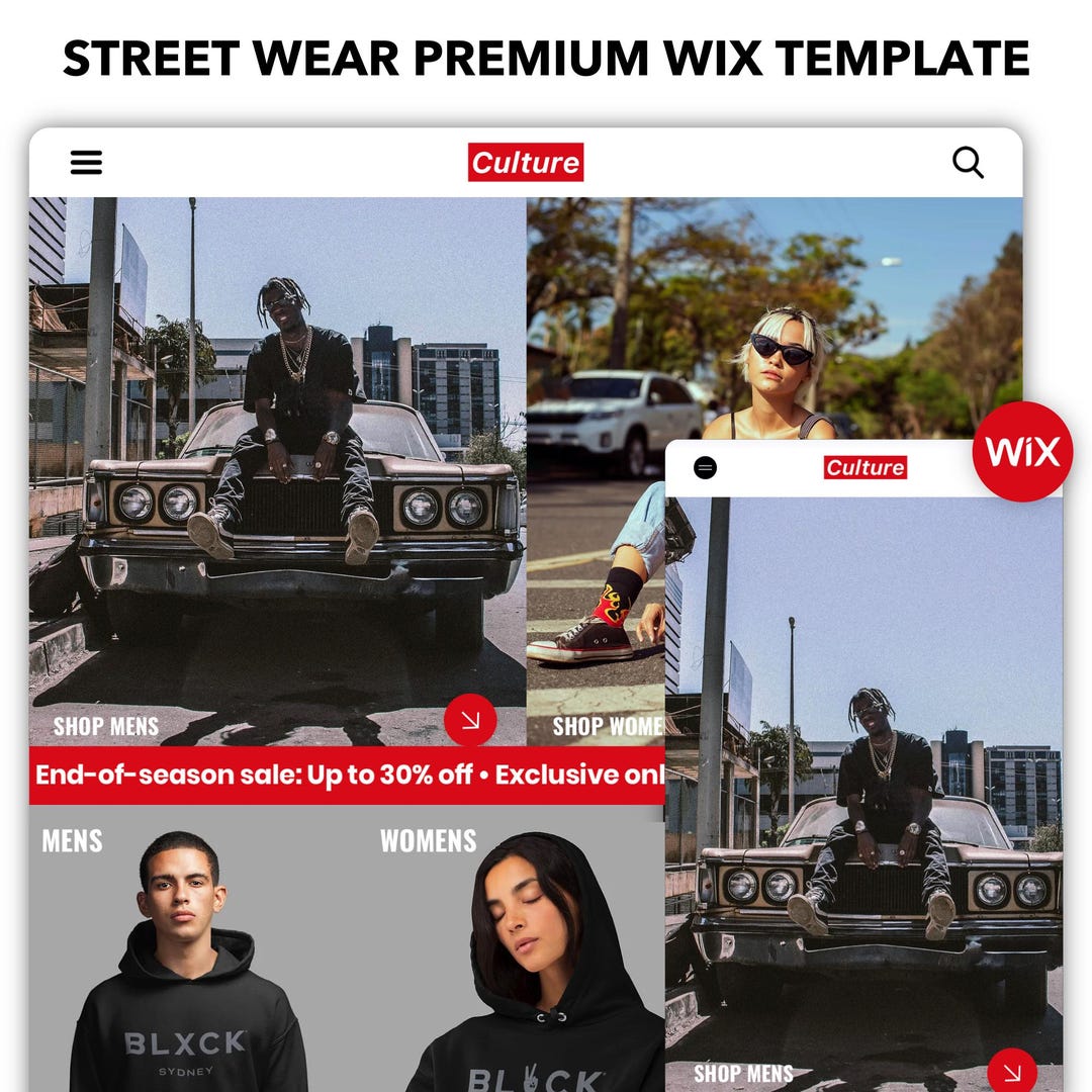 Street Wear Wix Template | Wix Website Theme | Fashion Wix Template ...