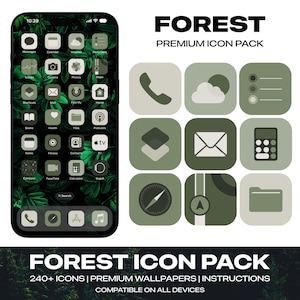 Forest Minimal iPhone App Icons Homescreen Icons Home Screen Widgets ...