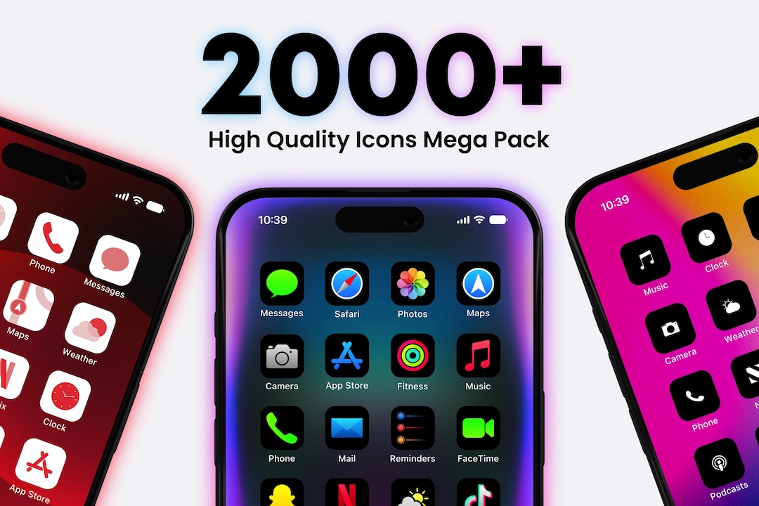 2000+ Ios App Icons Homescreen Icons Mega App Pack Home Screen Widgets ...