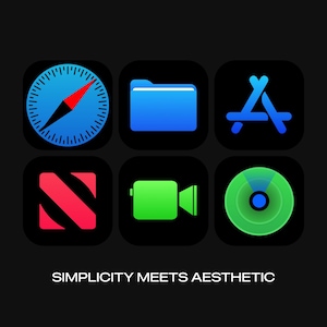Dark Mode Ios Onyx Black App Icons Dark Minimal Stunning Ios 14 ...
