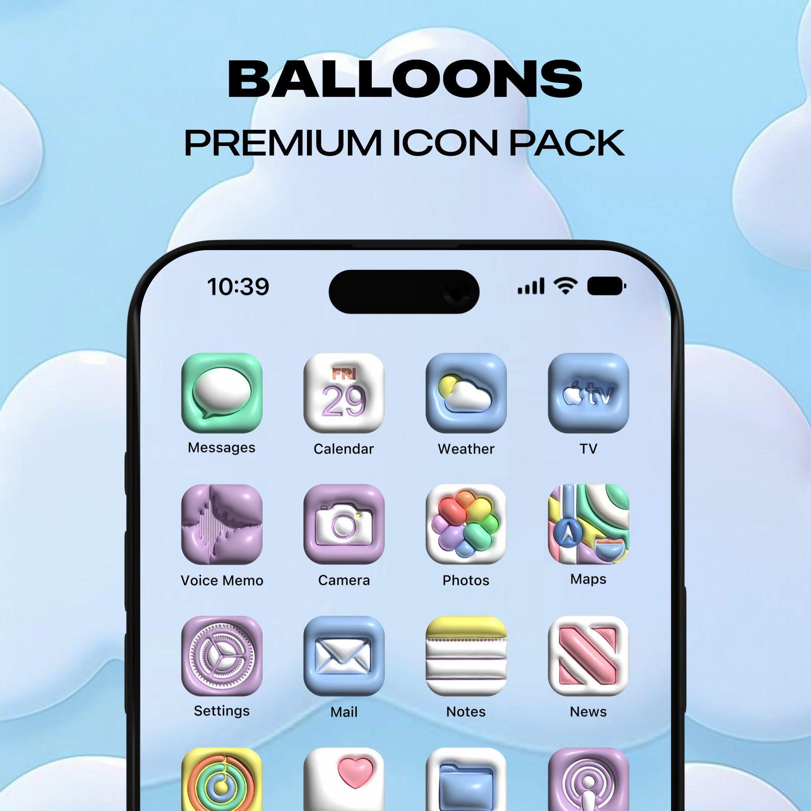 Balloons iPhone App Icons Homescreen Icons Helium Inflatable Home ...