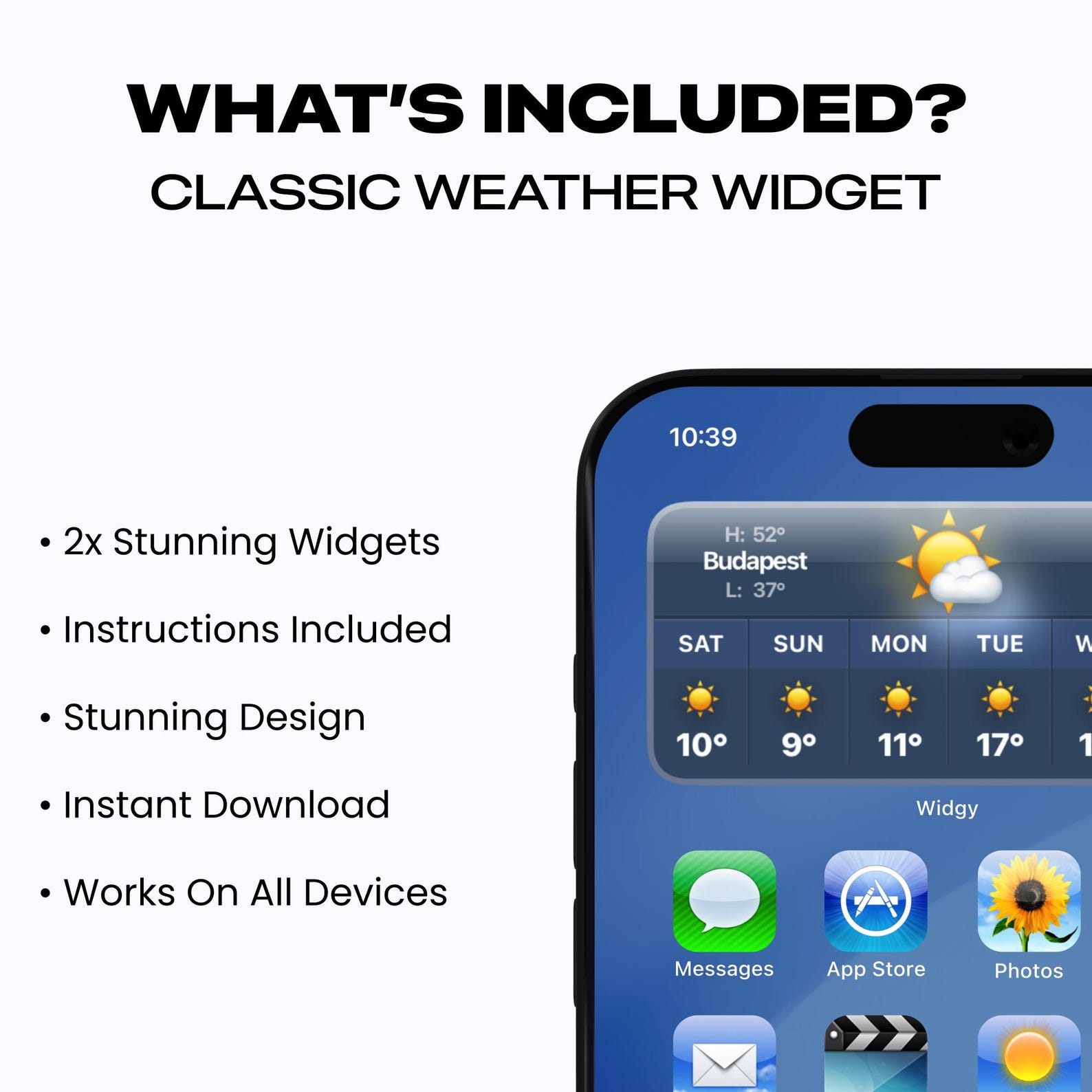 Classic Weather iPhone App Widgets Homescreen Widget Widgy Home Screen ...