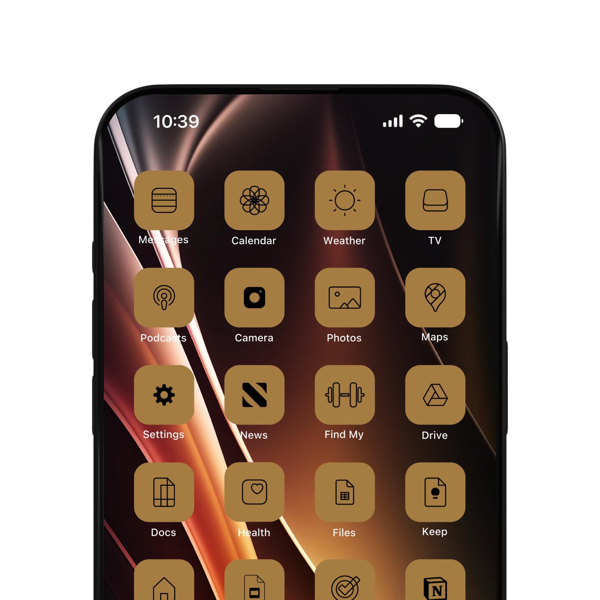 Gold App Icons Minimal Stunning Ios 14, Ios 18 Homescreen Modern ...