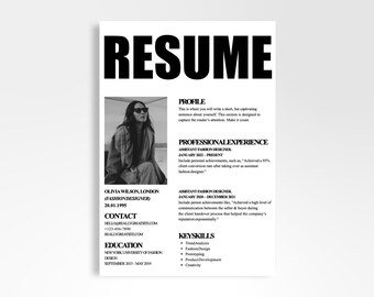 Beautiful Bold Resume Google Docs Resumè Template for Word and Pages ...