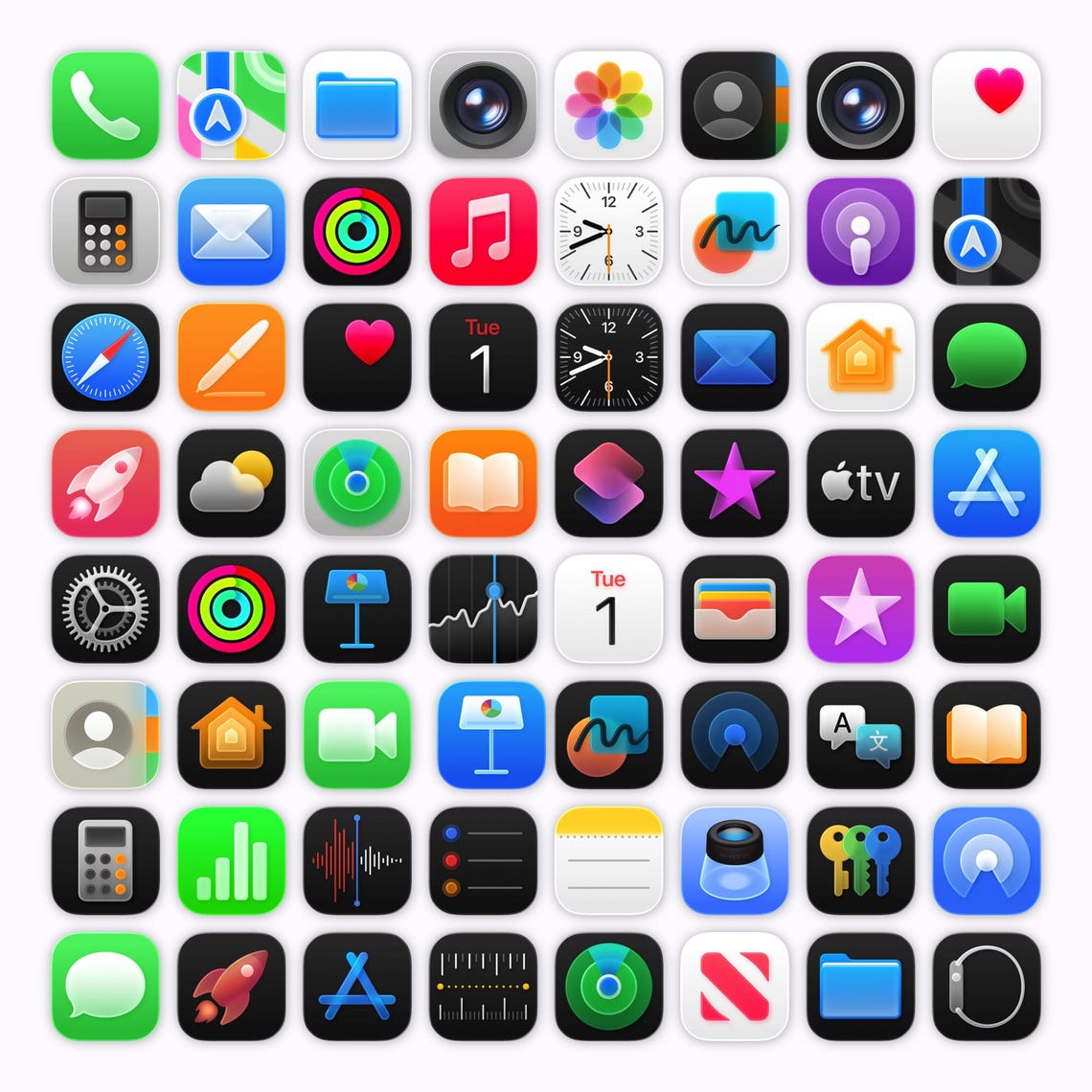 Ios 26 App Icons: Light & Dark Mode, Custom iPhone Home Screen (digital ...