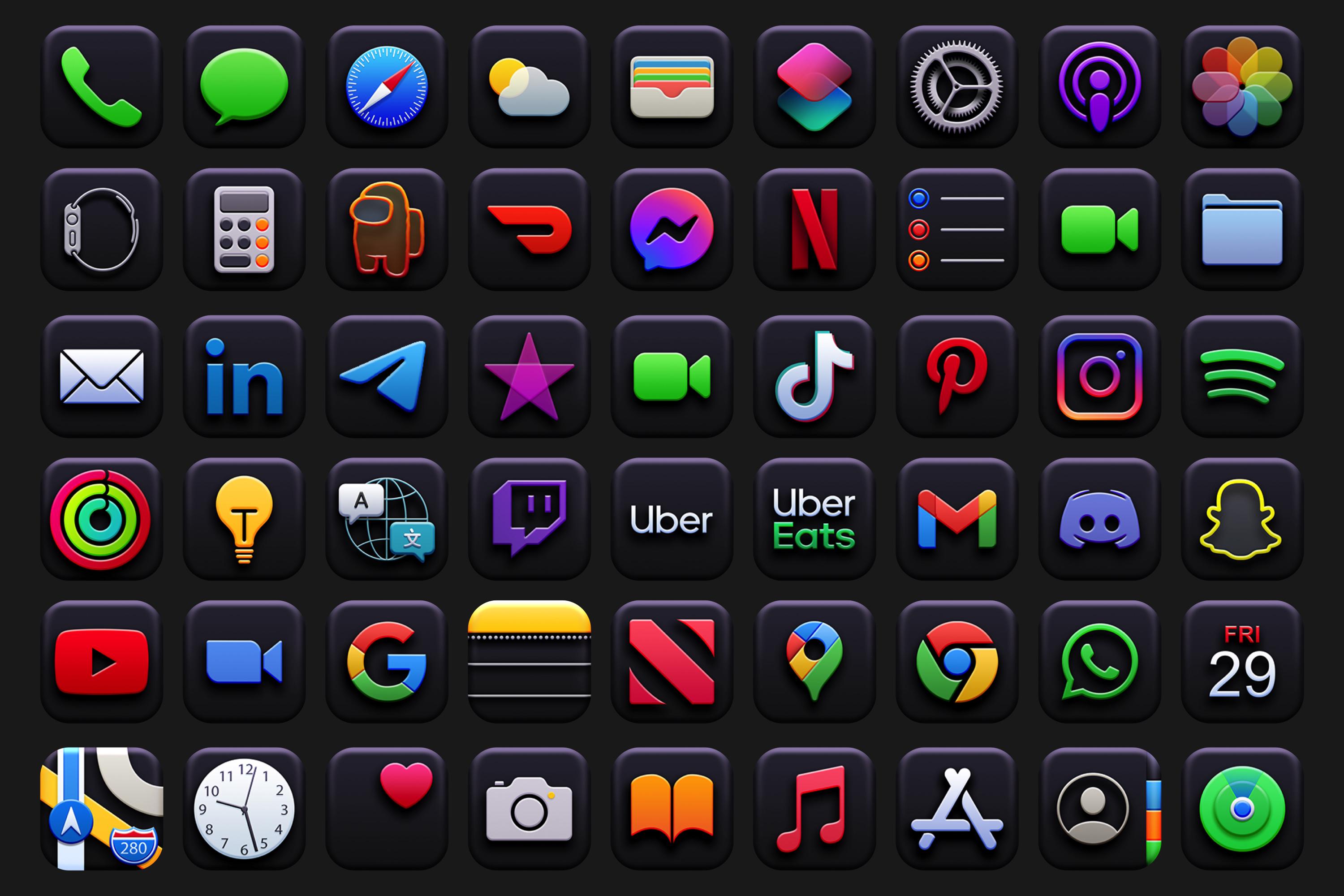 Premium Light and Dark App Icons 3D | Minimal | Ios 18 Homescreen ...