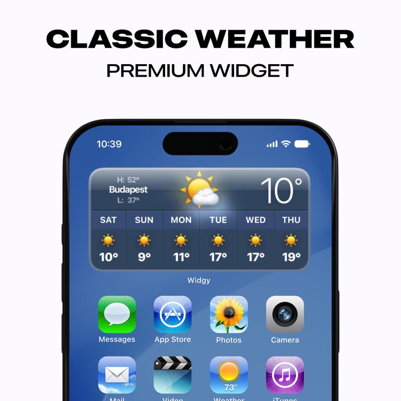 Classic Weather iPhone App Widgets Homescreen Widget Widgy Home Screen ...