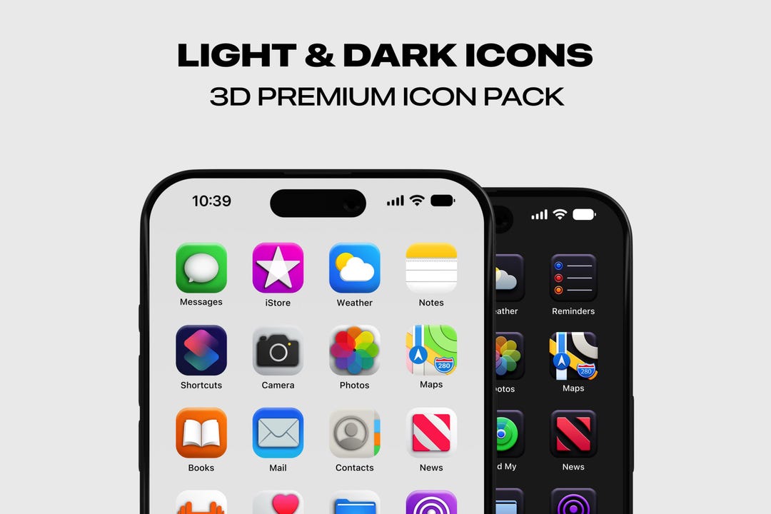 Premium Light and Dark App Icons 3D | Minimal | Ios 18 Homescreen ...
