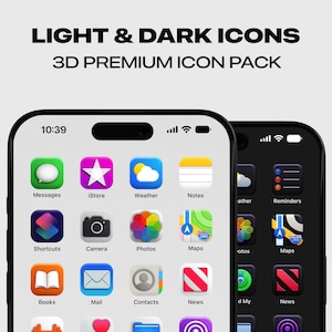 Premium Light and Dark App Icons 3D | Minimal | Ios 18 Homescreen ...