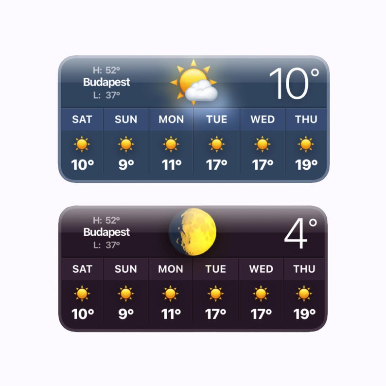 Classic Weather iPhone App Widgets Homescreen Widget Widgy Home Screen ...
