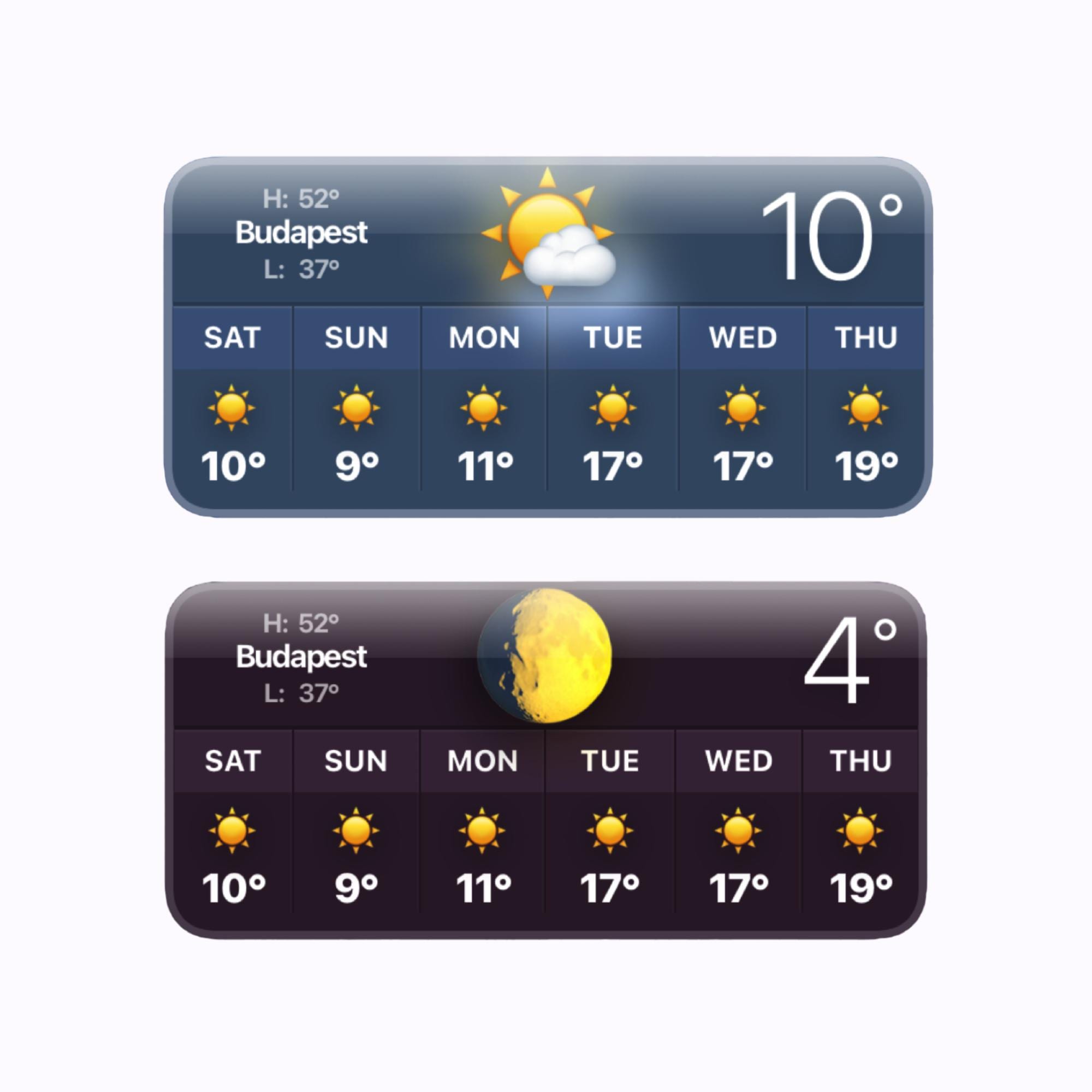 Classic Weather iPhone App Widgets Homescreen Widget Widgy Home Screen ...