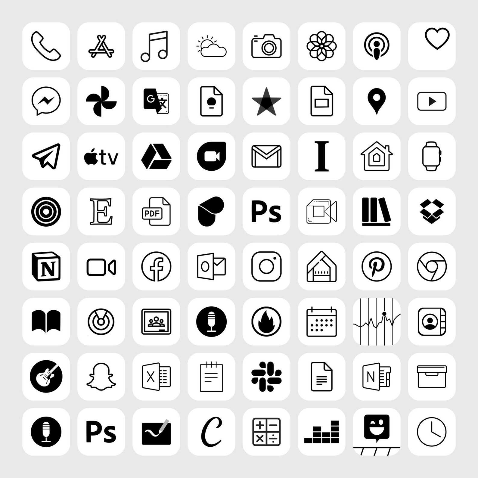 Premium Light and Dark App Icons | Minimal | Ios 18 Homescreen | Modern ...