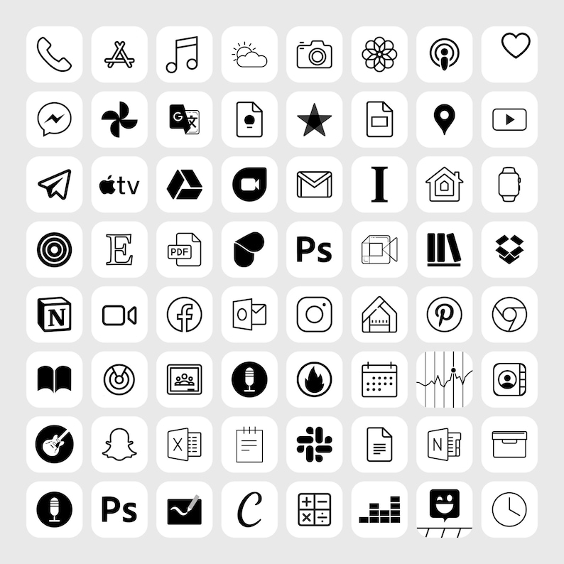 Premium Light and Dark App Icons | Minimal | Ios 18 Homescreen | Modern ...