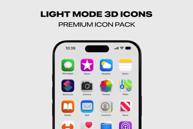 3D Ios Light Mode App Icons | Minimal Stunning Ios 14 | Ios 18 ...