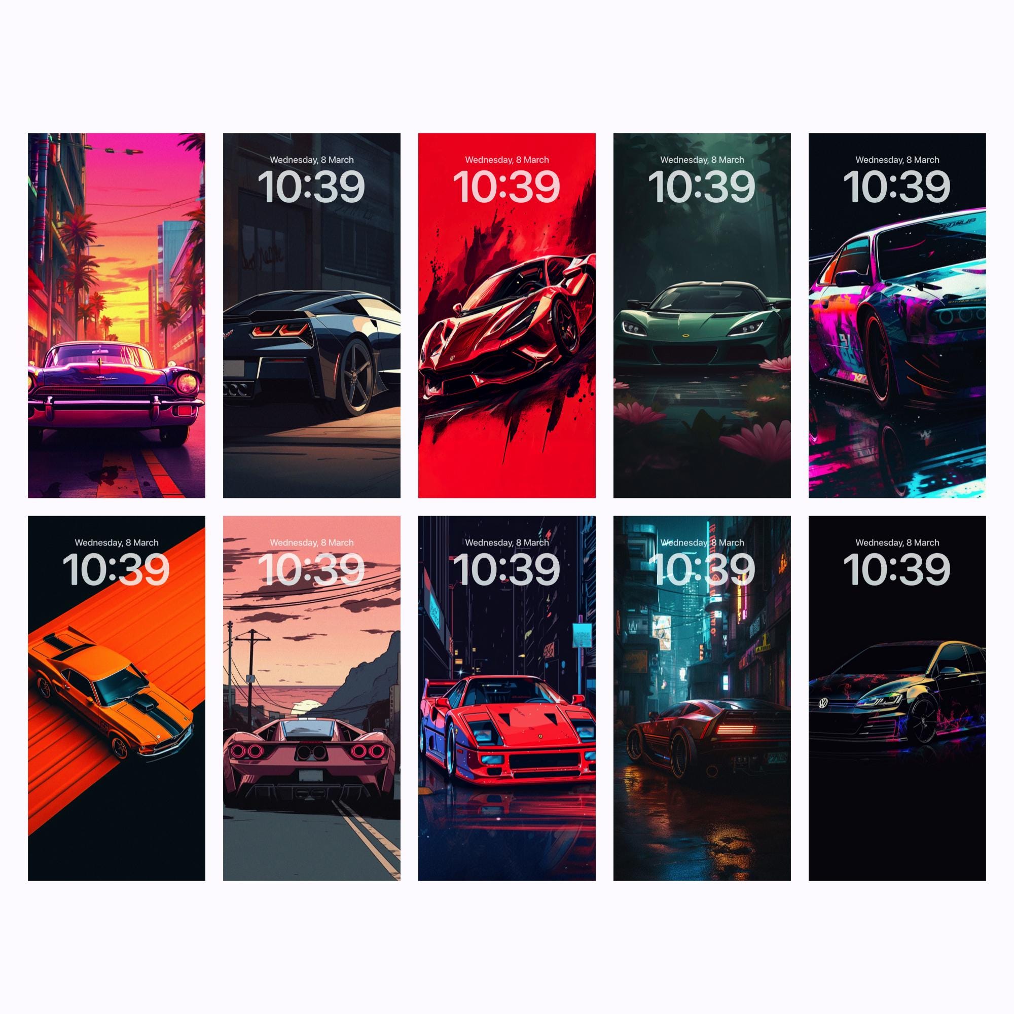 50 Cars Wallpapers for iPhone and Android Phones Home & Lockscreen HD ...