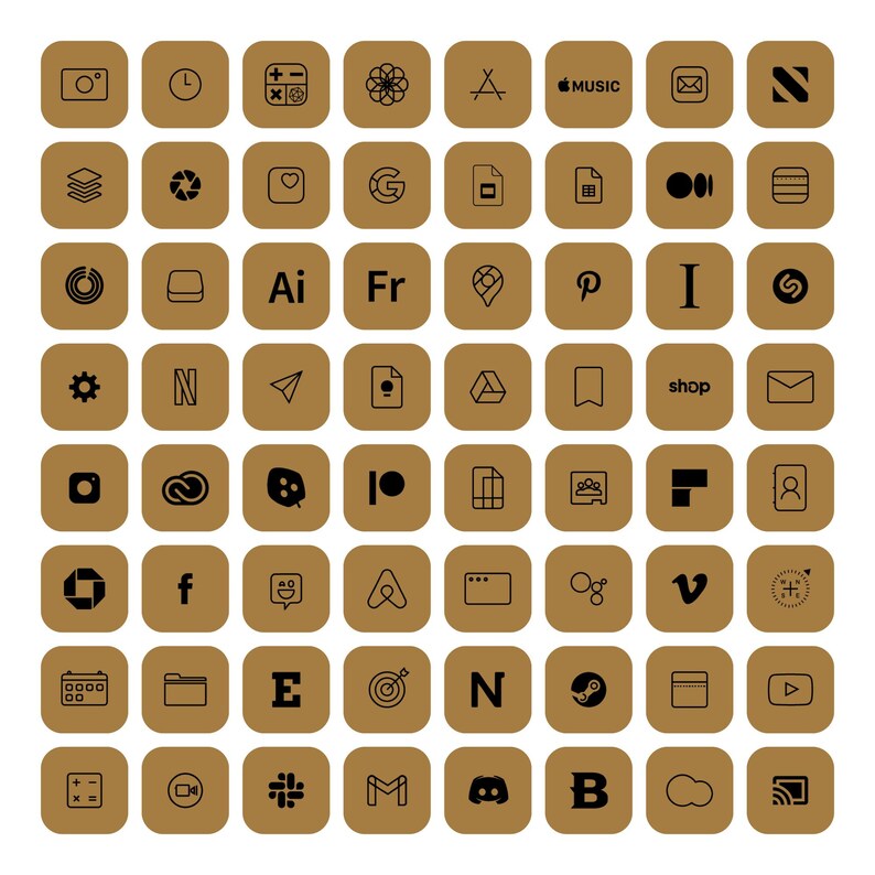 Gold App Icons Minimal Stunning Ios 14, Ios 18 Homescreen Modern ...