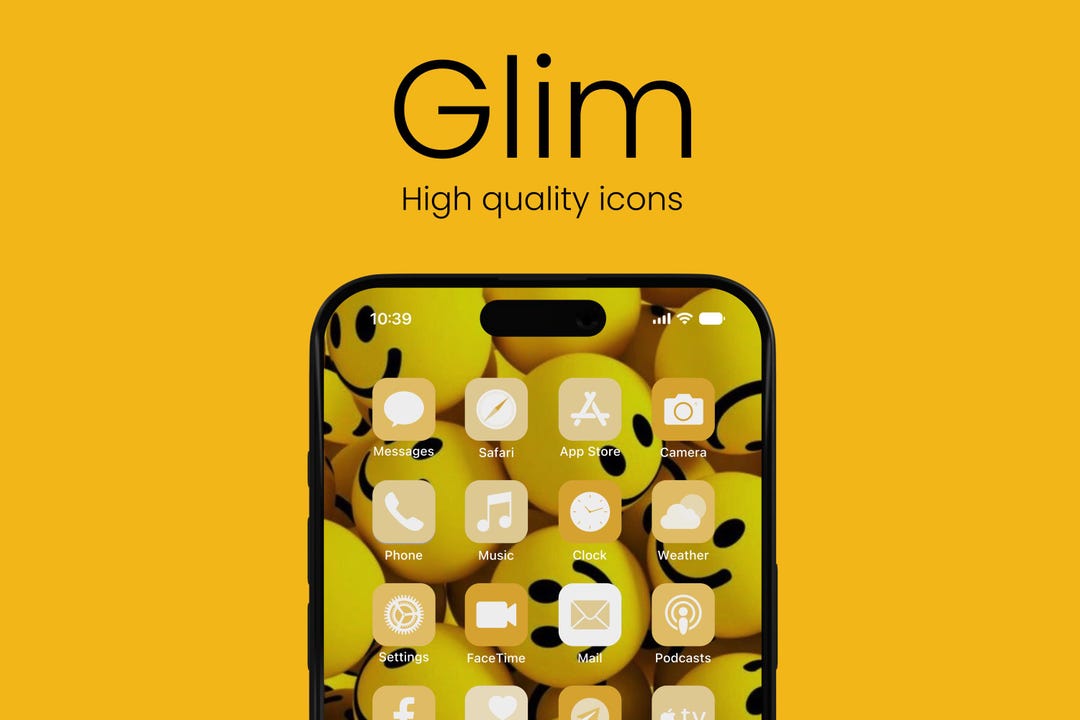 Glim Minimal iPhone App Icons Homescreen Icons Home Screen Widgets ...