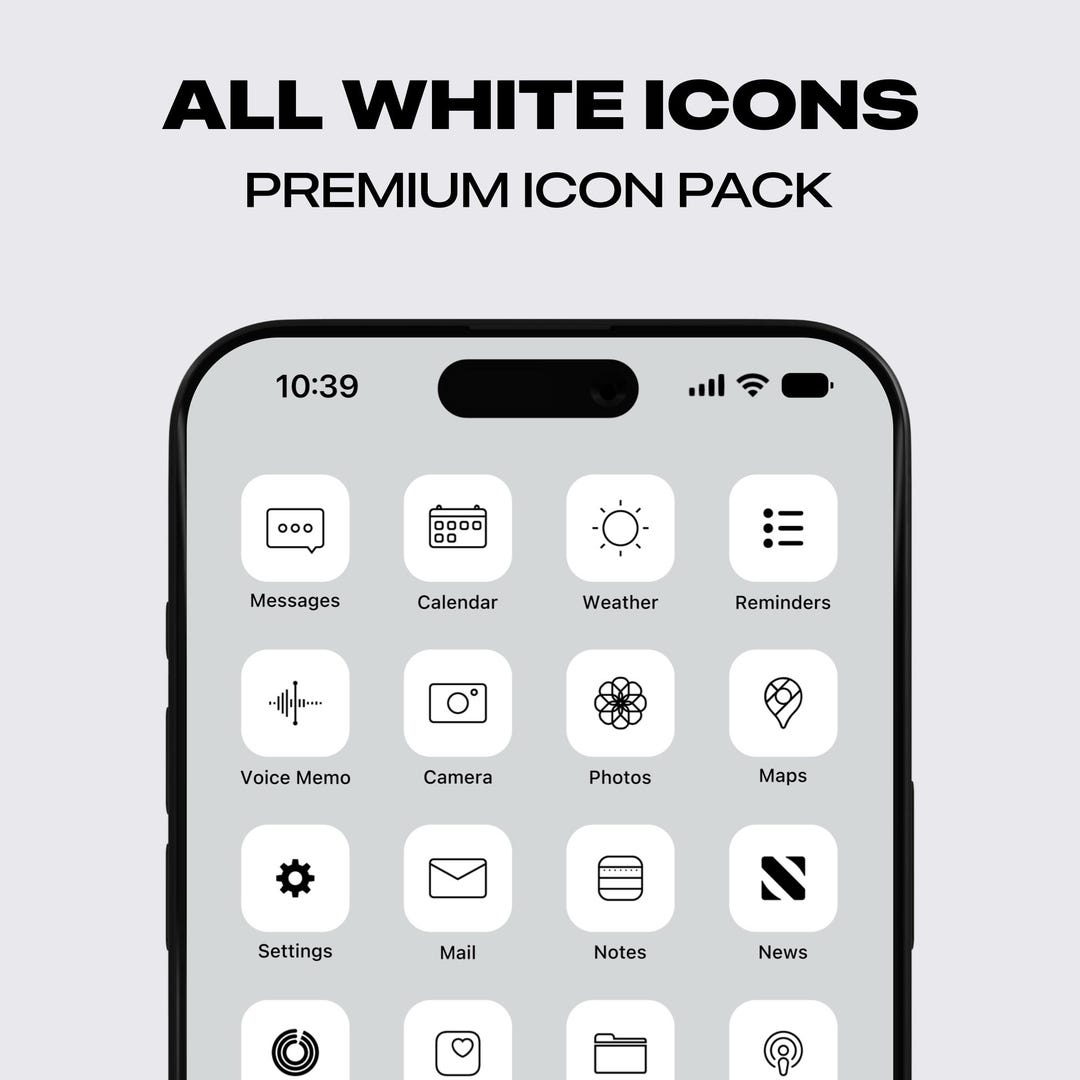 All White Light Mode Icons | Minimal App Icons | White Icon Pack | Ios ...