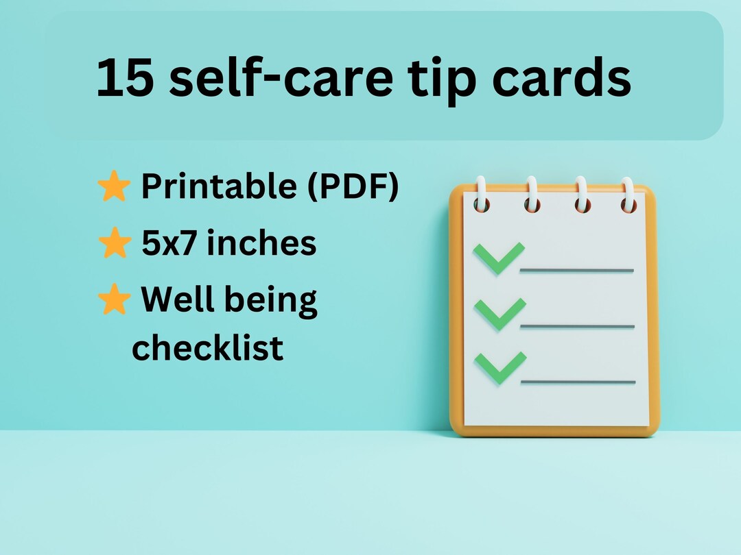 Printable Self-care Tips Cards | Anxiety Relief & Mental Health ...
