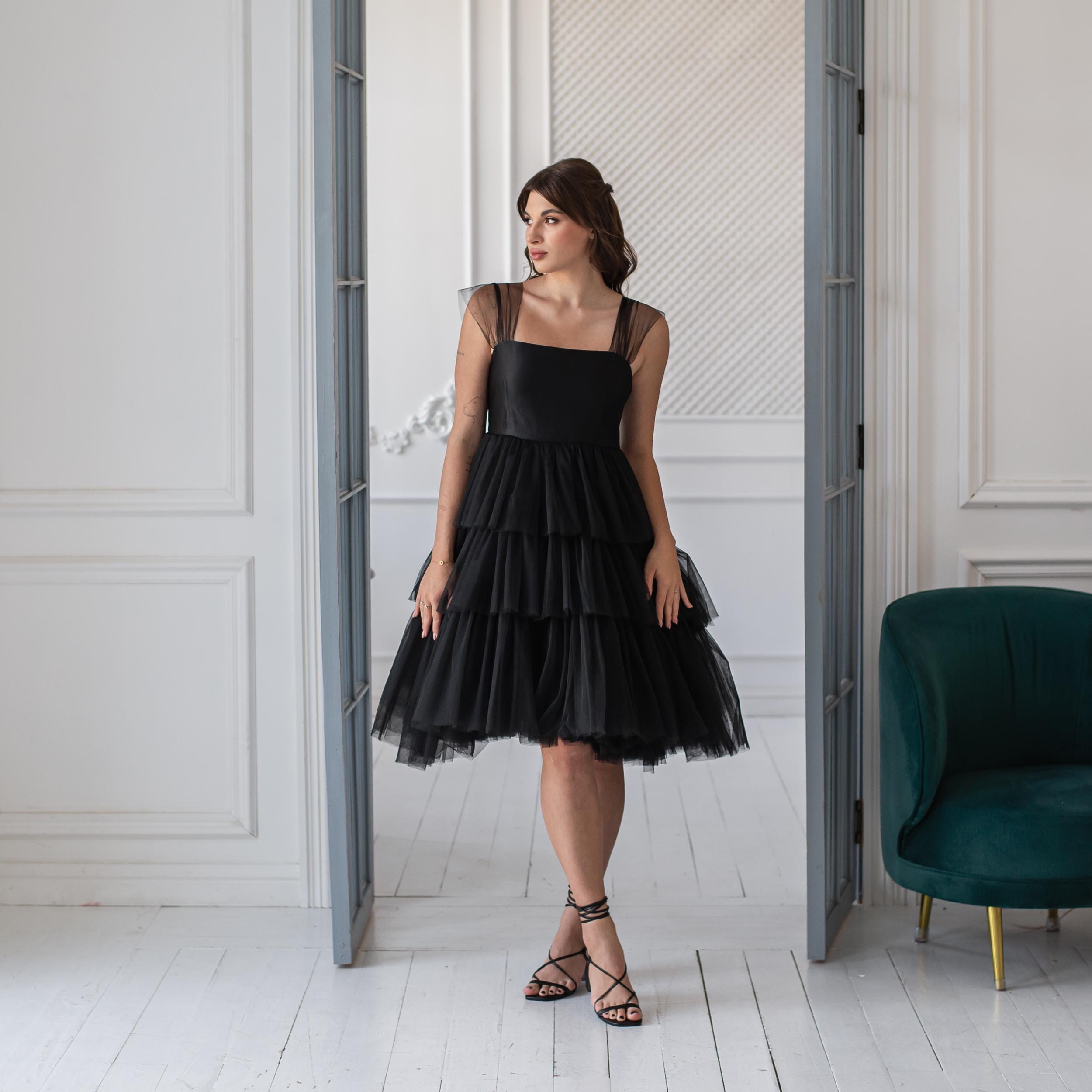 Tulle Tiered Dress, Puffy Dresses for Women, Ruffle Bridesmaid Dress ...