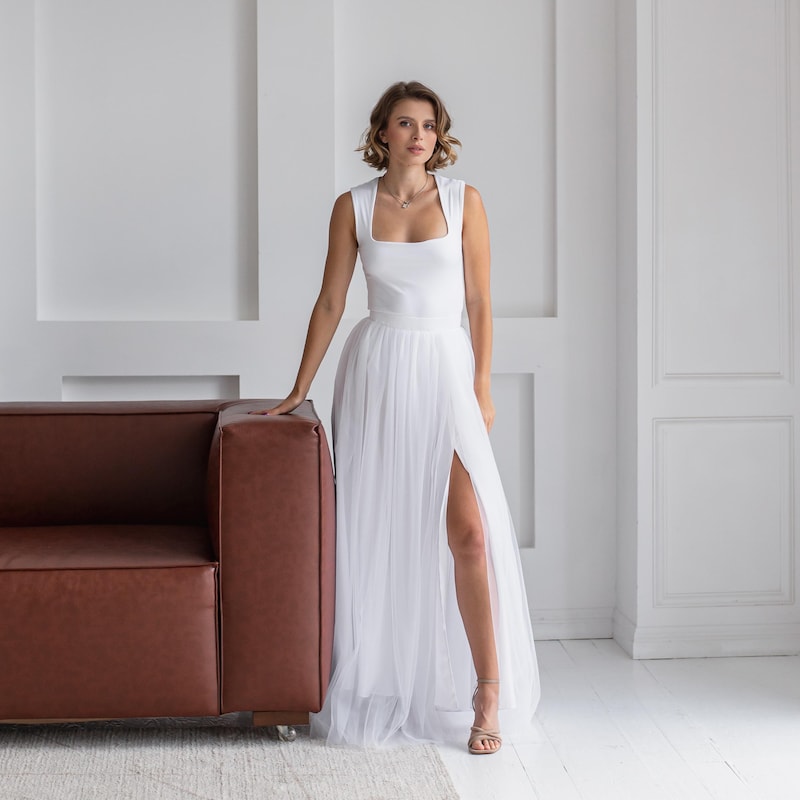 White Tulle Skirt - Etsy