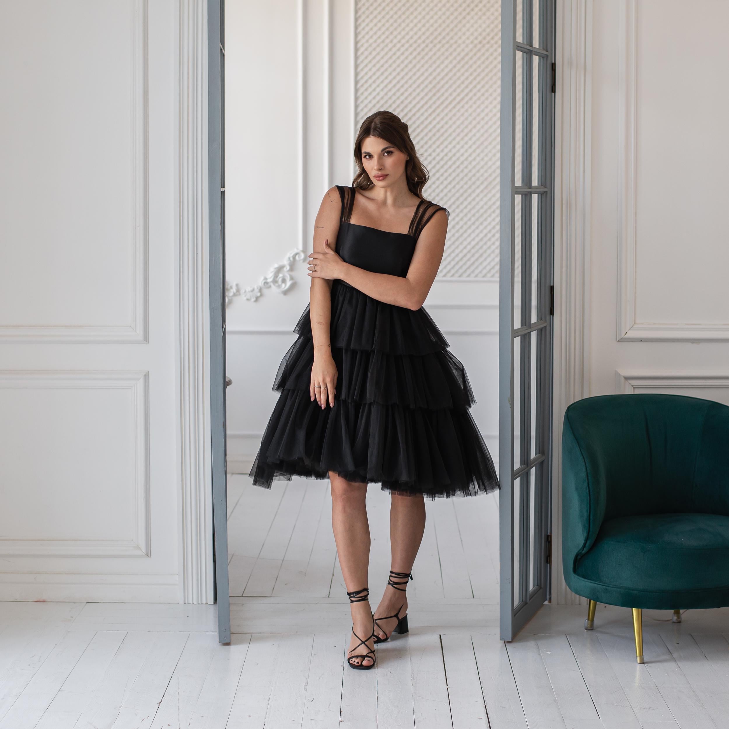 Tulle Tiered Dress, Puffy Dresses for Women, Ruffle Bridesmaid Dress ...