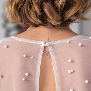 Pearl Wedding Topper, Bridal Topper Beaded, Wedding Bolero Long Sleeve ...