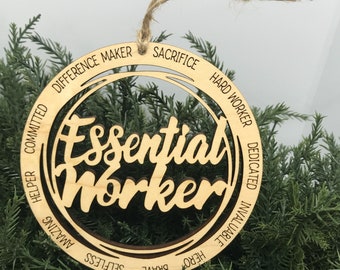 Essential Worker Ornament | Etsy
