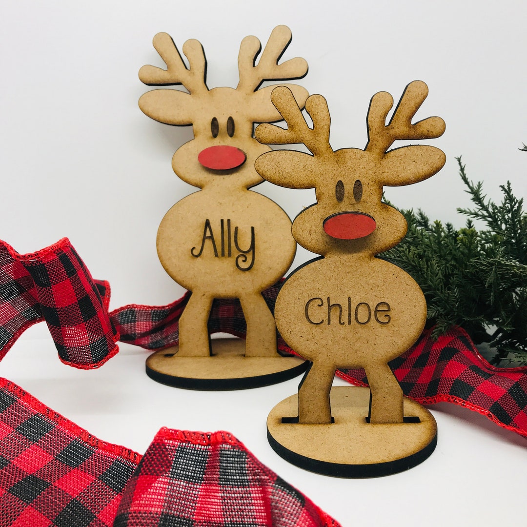 Reindeer Place Card, Personalized Gifts, - Etsy