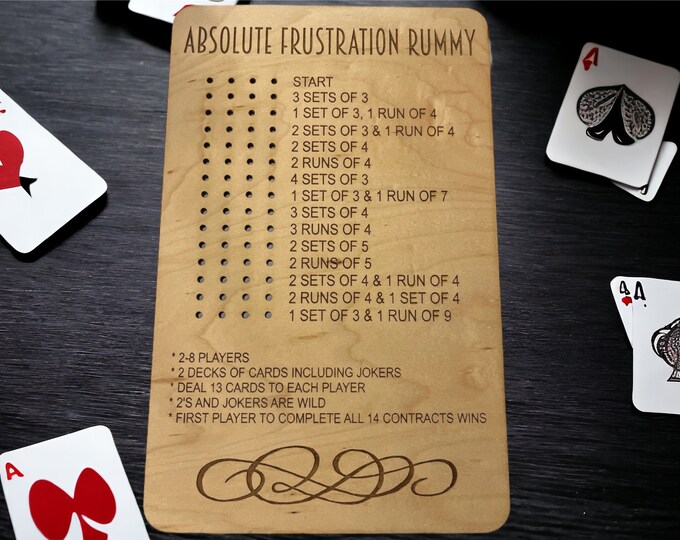 Absolute Frustration Rummy 2 to 4 Player Card Game Family Game Night ...