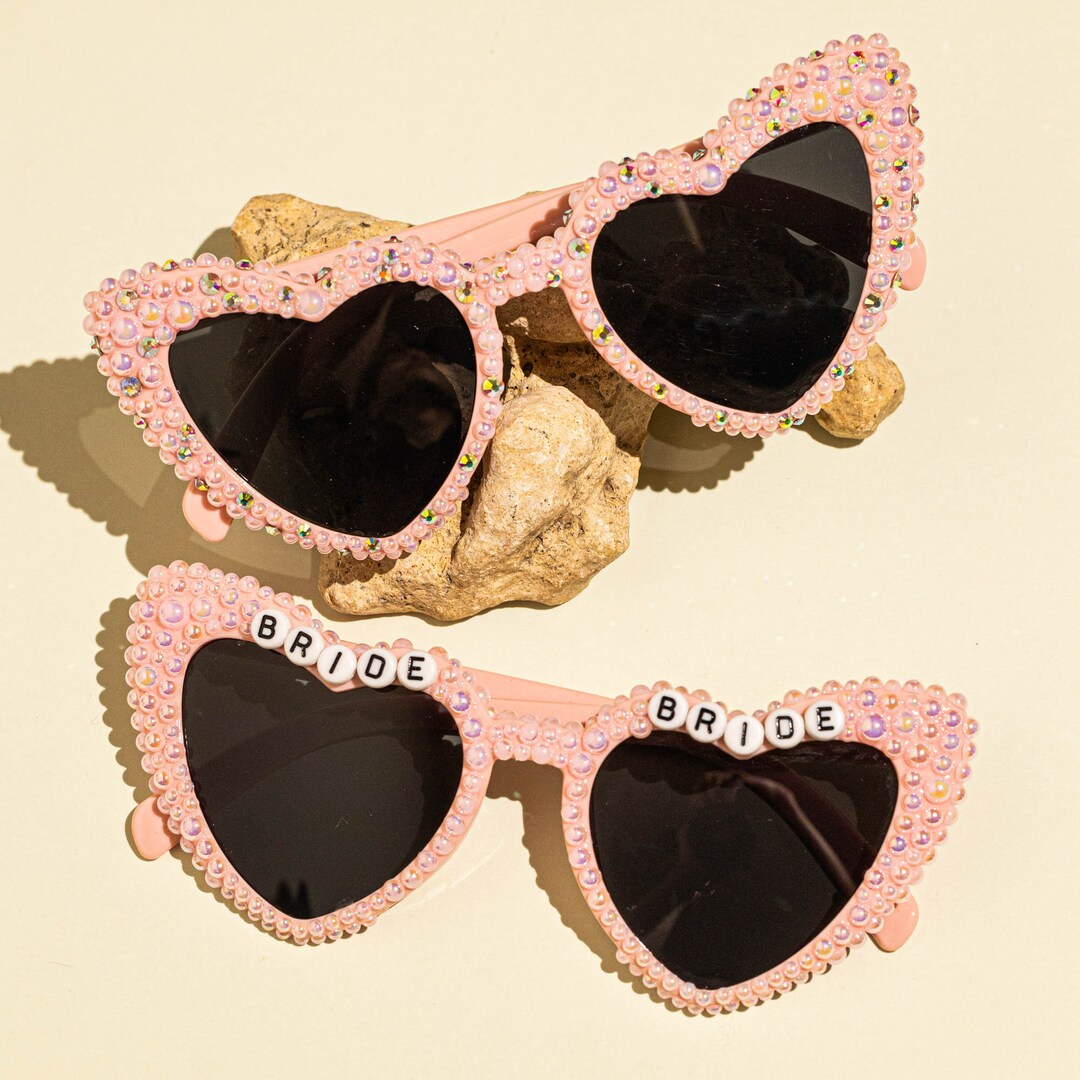 Personalized Bridal,white Pearl Bride Glasses,bride Bachelorette Party ...