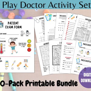 Pretend Play Dr. Activities, Doctor Themed Games, Kids Hospital Sheets ...