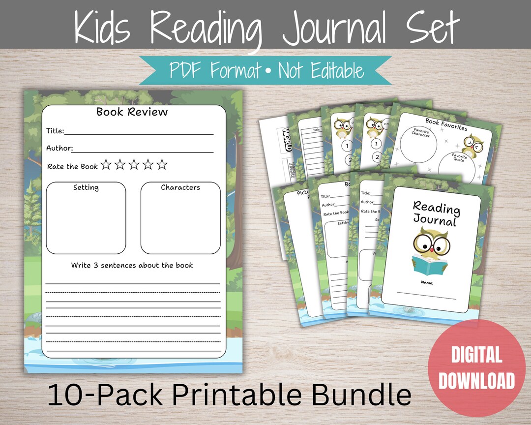 Kids Reading Journal: Printable Book Tracker, Review Pages (PDF) - Etsy