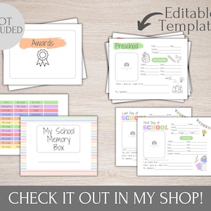 Kids School Memory Book: Printable Keepsake Journal (digital Download ...